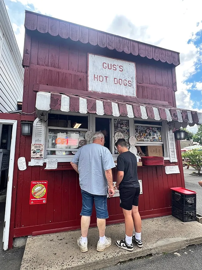 Step back in time at Gus's Hotdogs! This charming red shack is serving up slices of Americana with a side of nostalgia.