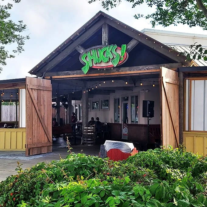 Welcome to seafood paradise! SHUCKS! beckons with its charming exterior and the promise of oceanic delights that'll make your taste buds dance.