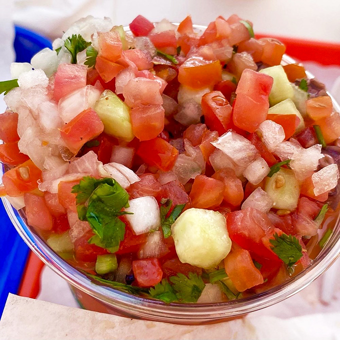 Ceviche so fresh, it's practically still swimming! This zesty medley of seafood and veggies is like a party in a bowl.