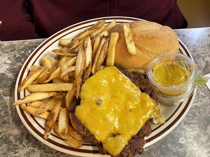 This burger's so juicy, you might need a bib. But hey, if your shirt stays clean, did you even enjoy it?