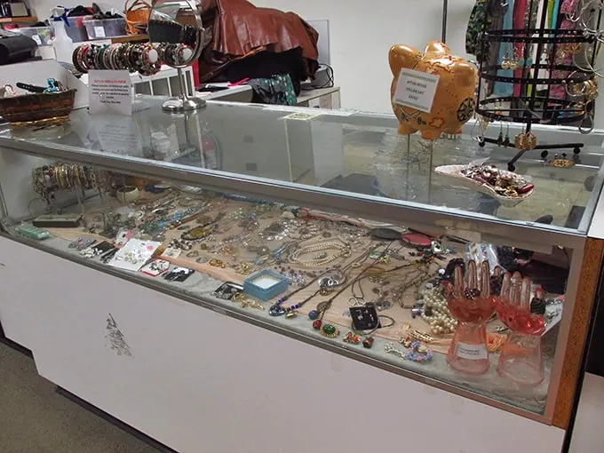 Bling on a budget! This accessories case is a glittering galaxy of costume jewelry, where every piece tells a story.