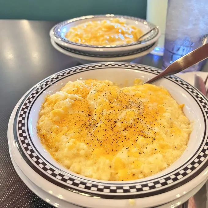Cheese grits: the South's answer to Italian polenta. Creamy, comforting, and cheesier than a '80s power ballad – it's a hug for your taste buds.