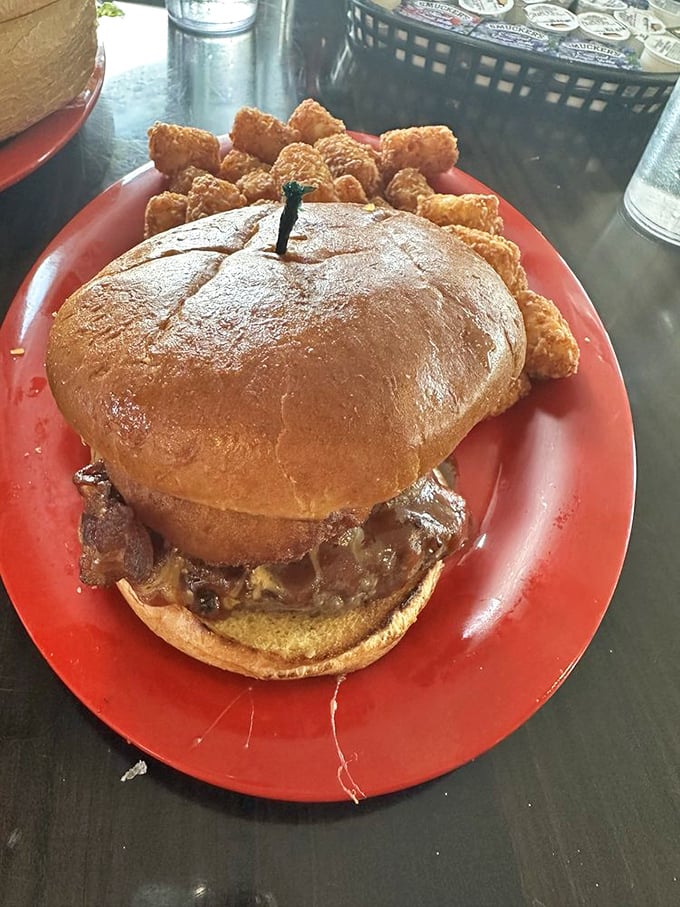 Hold onto your hats, cowboys! This burger's big enough to fuel a cattle drive or a Netflix binge.
