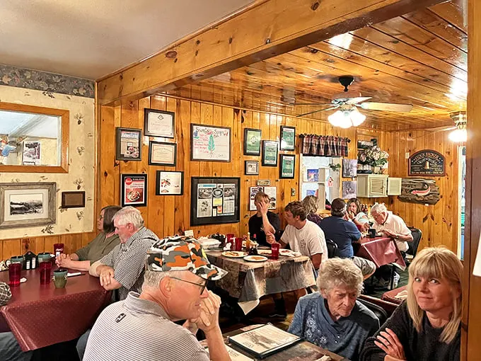Where strangers become friends over flapjacks. This dining room is serving up community spirit with a side of maple syrup.