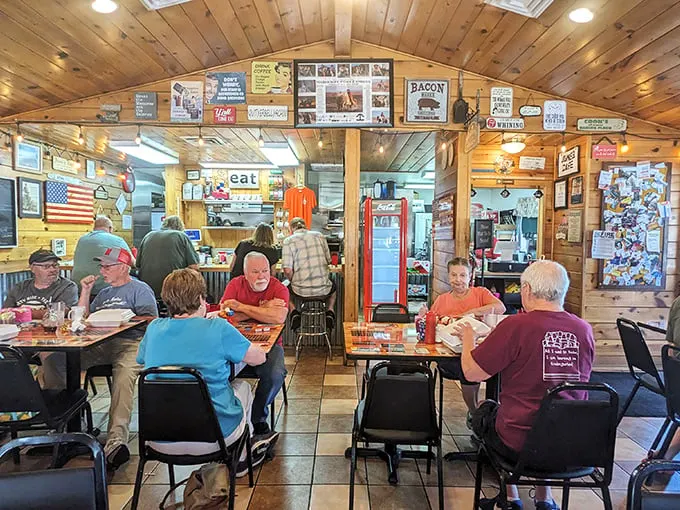Where locals gather to solve the world's problems over coffee and eggs – June's dining room is democracy in action, fueled by bacon.