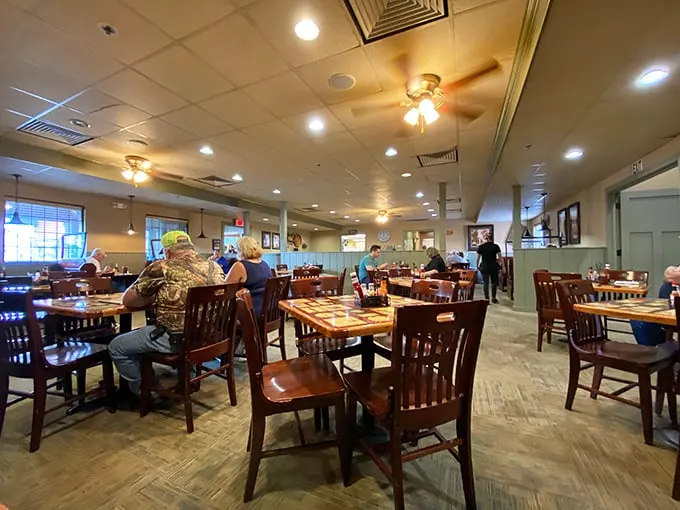 No white tablecloths here—just honest food, comfortable seating, and the kind of atmosphere where strangers become friends over shared barbecue enthusiasm.