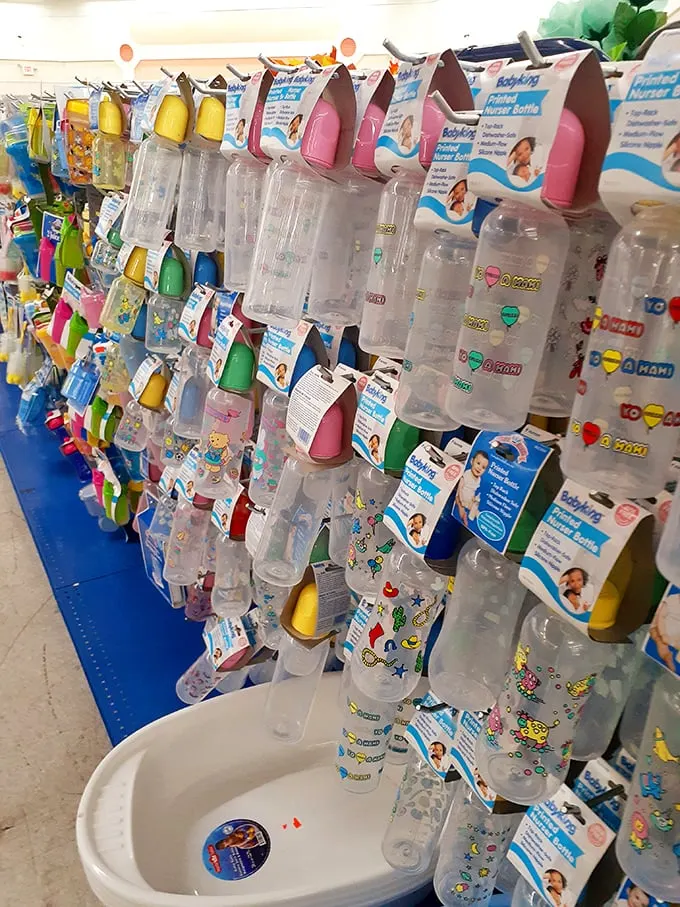 Baby bottles galore! New parents rejoice at finding these essentials for pennies on the dollar compared to big box stores.