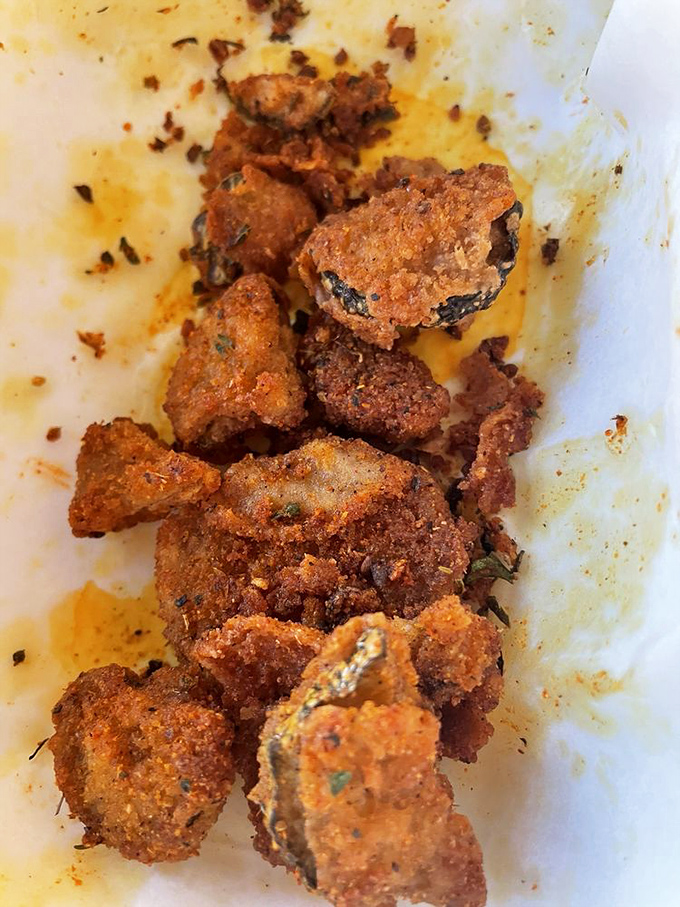 Fried pickle chips that are tangier than a soap opera plot twist. Pucker up, buttercup!