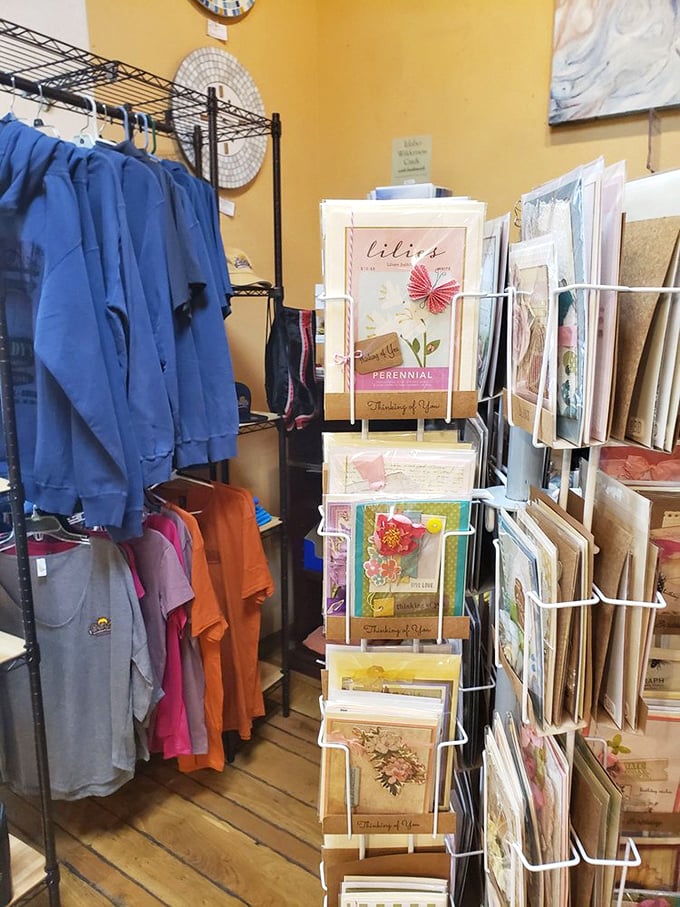 Forget souvenir t-shirts – this gift corner lets you take home a slice of Goldy's charm. Just don't try to eat the postcards!