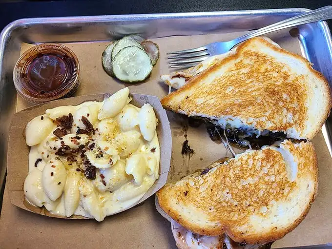 The turkey sandwich and mac 'n' cheese: Proof that poultry and pasta can hang with the big boys of BBQ.