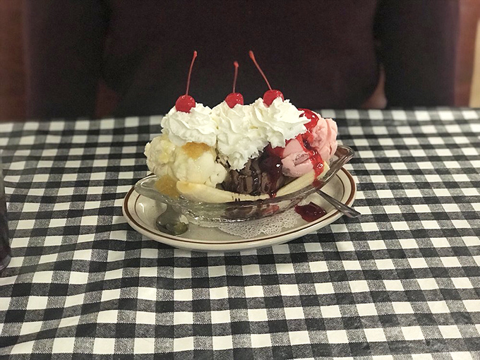 I scream, you scream, we all scream for this dream! This banana split is a nostalgia sundae, topped with a cherry and childhood memories.