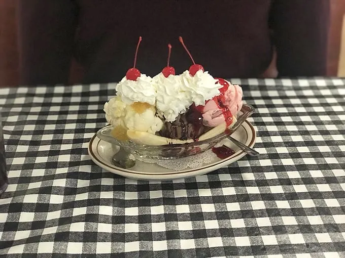 I scream, you scream, we all scream for this dream! This banana split is a nostalgia sundae, topped with a cherry and childhood memories.
