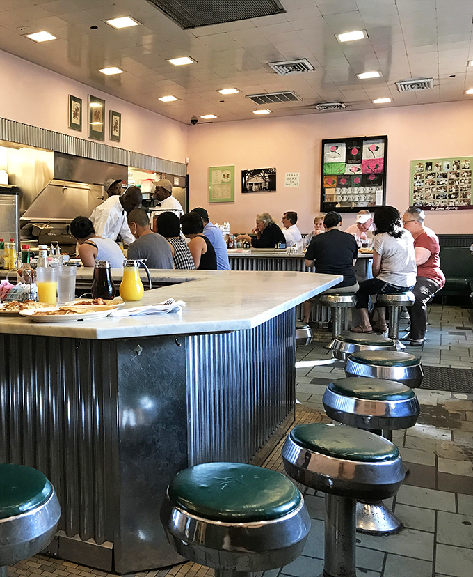 Counter culture at its finest! Where strangers become friends over shared love of perfectly cooked eggs and crispy hash browns.