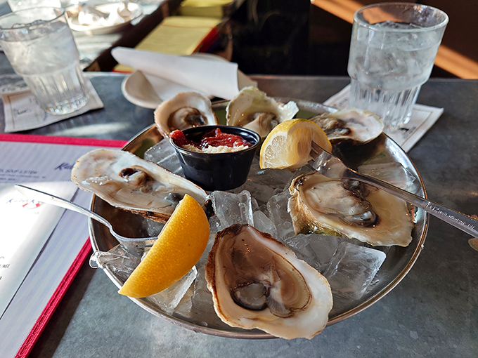 Oysters on ice – nature's perfect appetizer. These briny beauties are like little shots of the sea, no chaser required.