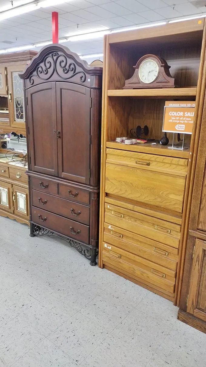 Tick-tock goes the thrift shop clock! These timeless pieces are ready to make your home look like a set from Downton Abbey.
