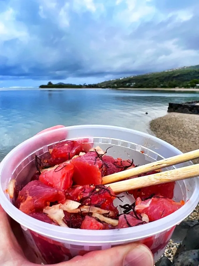 Poke with a view! Nothing beats fresh fish by the beach – it's like Hawaii in a bowl, with a side of paradise.