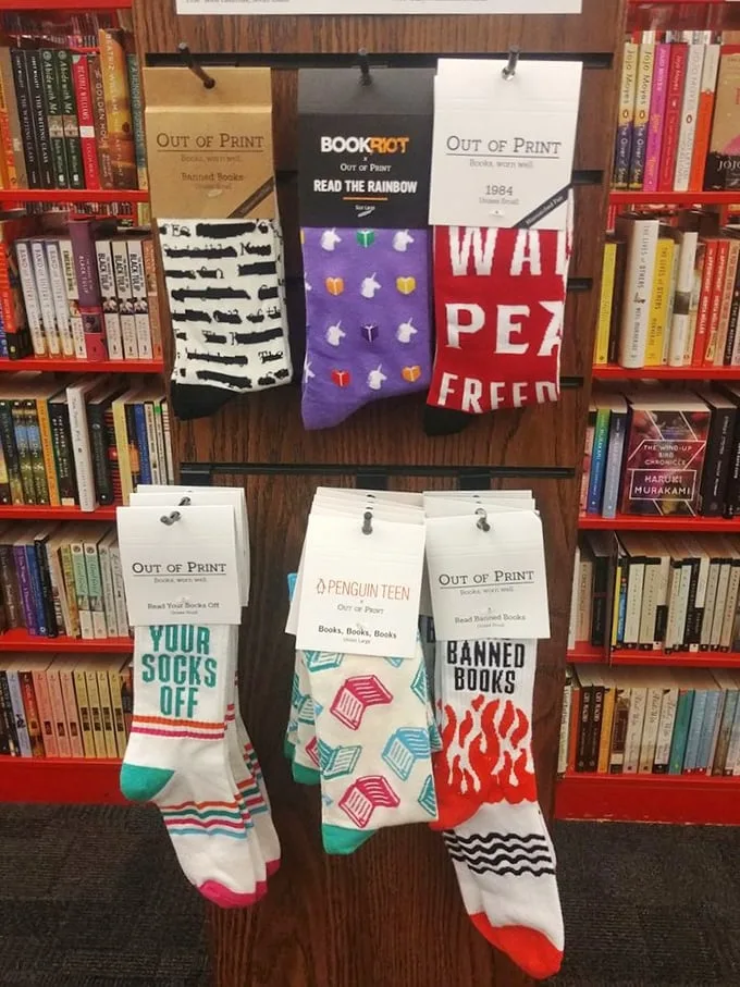 Sock it to literature! These punny feet warmers are the perfect accessory for curling up with a good book. Who said reading wasn't fashionable?
