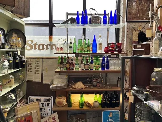 A rainbow of vintage bottles – perfect for those who like their decor shaken, not stirred. Don Draper would approve.