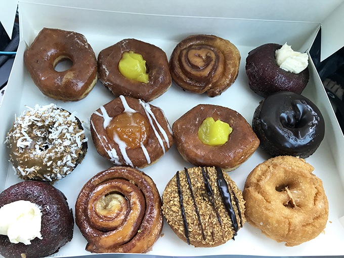 Variety is the spice of life! This box of assorted donuts is like a greatest hits album for your taste buds.
