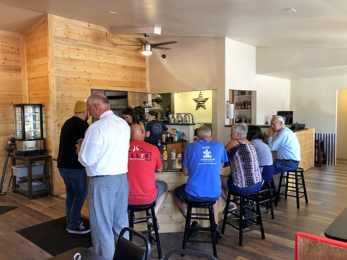 The counter seats – where the real diner aficionados perch to watch breakfast ballet in action. These stools have supported generations of hungry Utahns.