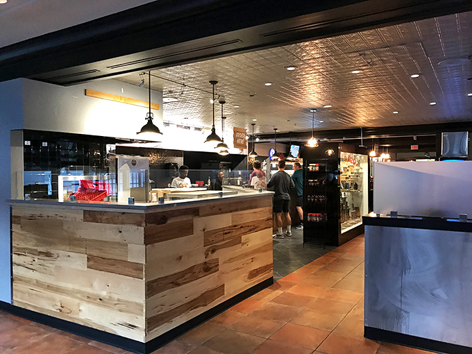 Where barbecue magic happens. This clean, modern counter reveals that behind great BBQ is serious culinary craftsmanship.