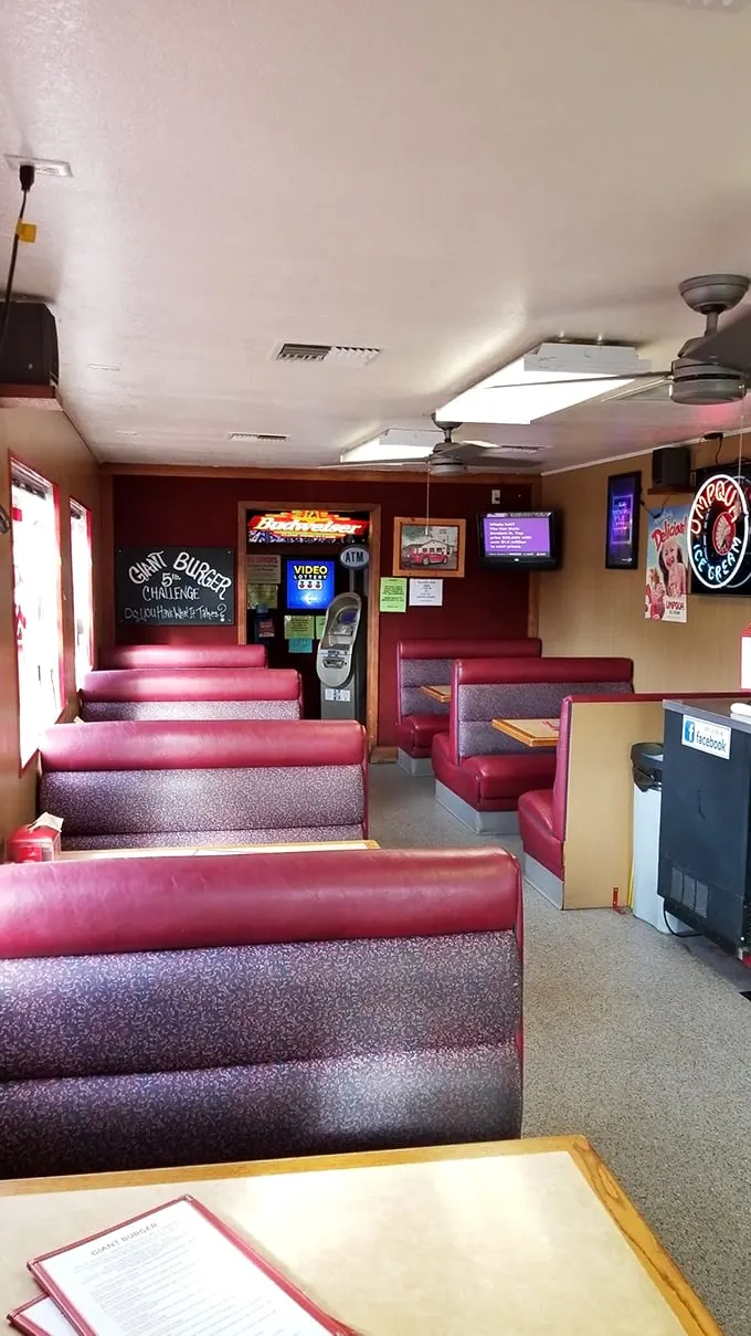 Where burger dreams come true. These booths have witnessed more food comas than a Thanksgiving dinner table.
