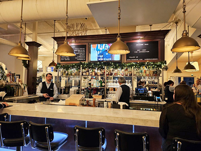 Raise the bar! This gleaming setup is where cocktail dreams come true and fish tales get taller.