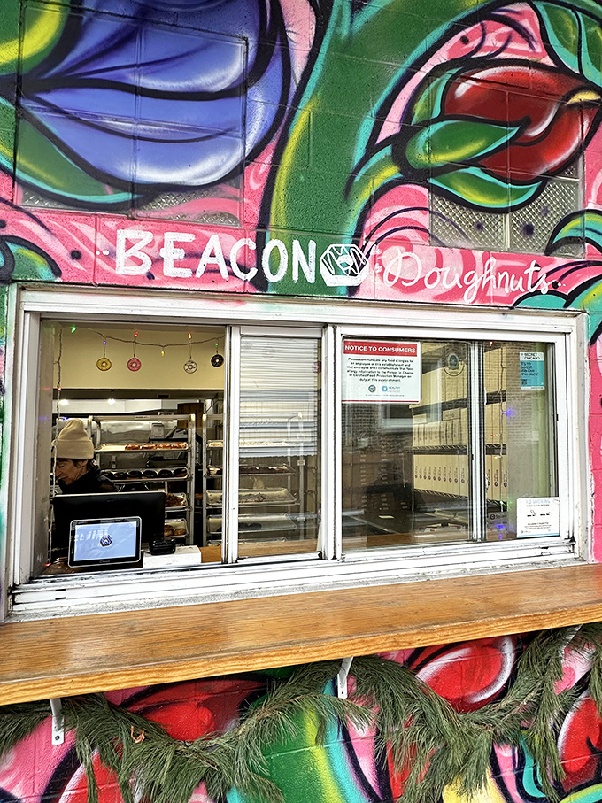 Where the magic happens! This little window is like a portal to a world where calories don't count and joy comes glazed.
