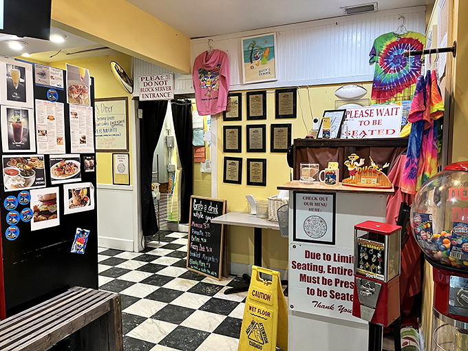 The waiting area: Where anticipation builds and diet resolutions come to die. Deliciously, of course!