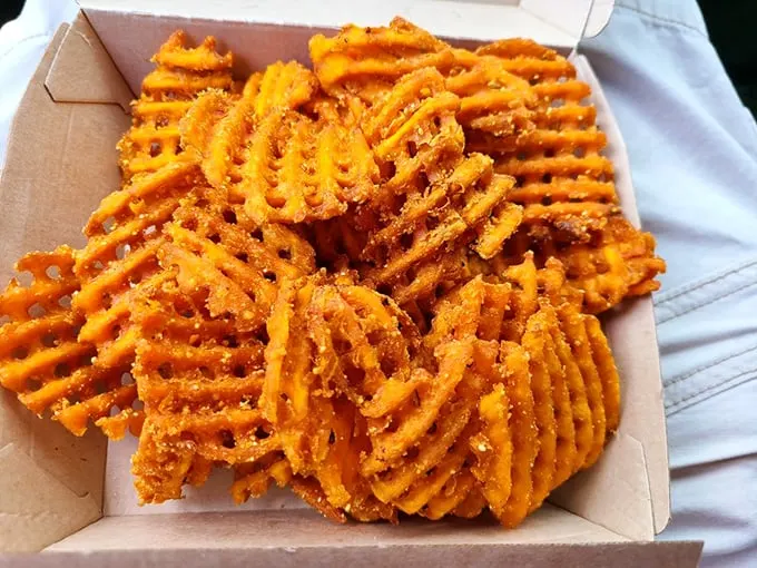 Sweet potato fries: the cool cousin of regular fries. These orange beauties are crispy, sweet, and addictive - resistance is futile!