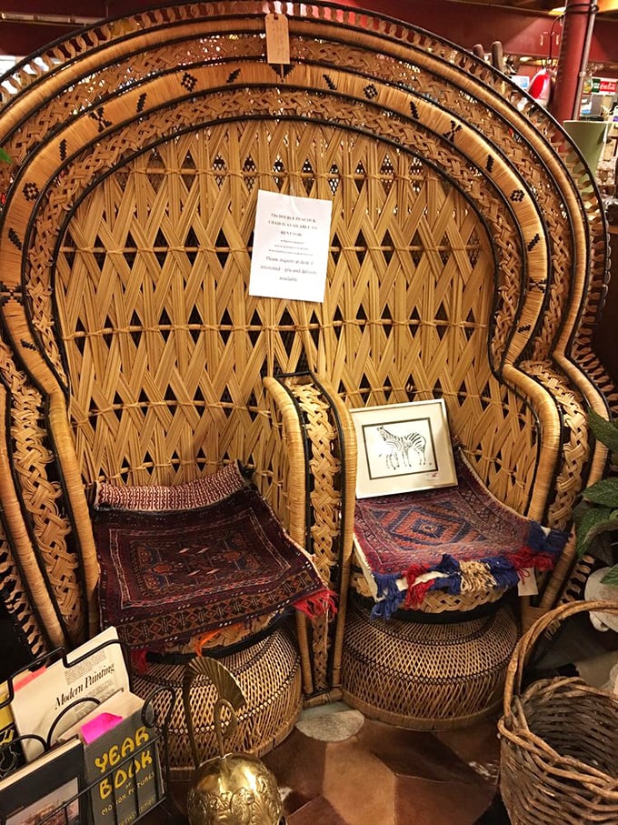The throne of leisure! This wicker wonder is perfect for sipping lemonade, reading a good book, or pretending you're on a tropical getaway.