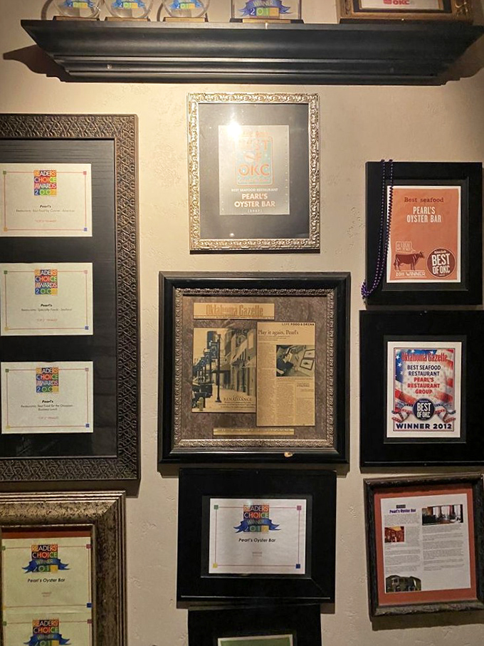 Wall of fame or hall of yum? Pearl's awards showcase their commitment to swimming ahead of the school.