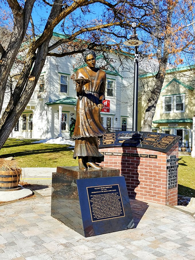 Lillian Virgin Finnegan: The unsung hero of Genoa's sweet tooth. Her statue's serving up a slice of history with a side of charm.