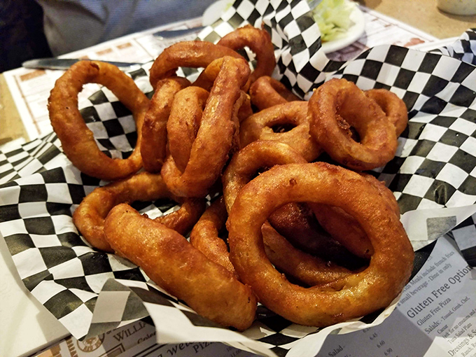 Onion rings that put Olympic rings to shame. Golden, crispy, and perfectly stackable – it's a sport we can all get behind!