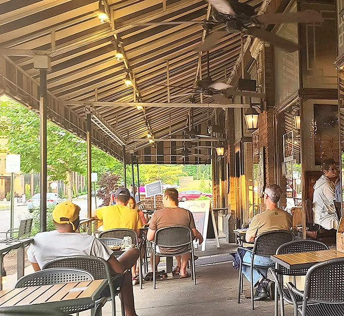 Al fresco dining with a side of people-watching. It's like dinner and a show, minus the ticket price!