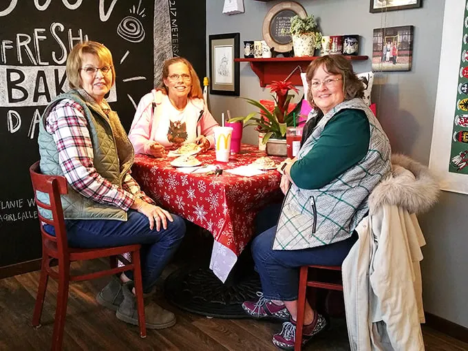 Coffee, conversation, and carbs – the holy trinity of a perfect morning. These ladies know how to start the day right!