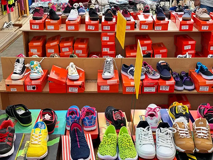 Shoe-topia achieved! From sneakers to stilettos, this footwear fiesta has enough options to make Imelda Marcos green with envy.