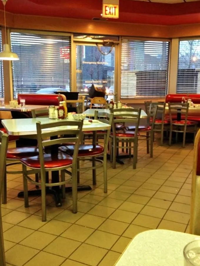 Empty tables waiting for the next wave of hungry patrons—a brief calm before the breakfast storm that's been brewing since 1939.