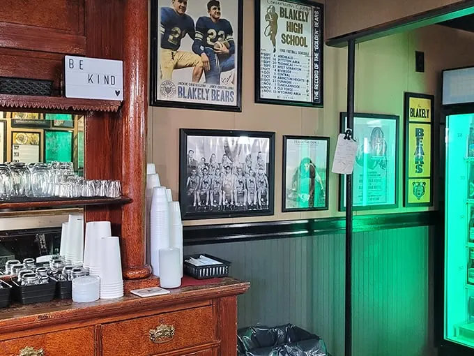 A walk down memory lane – with pizza! Andy's decor is like a time machine, transporting you back to simpler times when calories didn't exist.