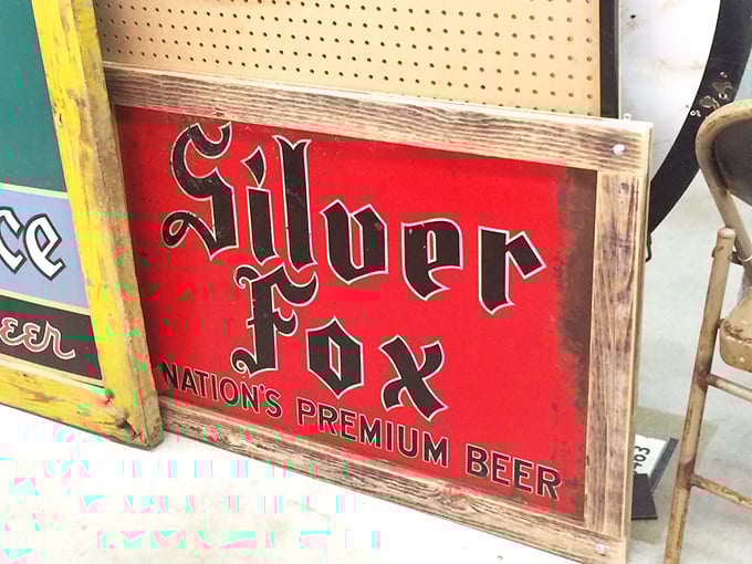 When beer signs were works of art. Silver Fox indeed – this vintage ad is pure liquid gold.