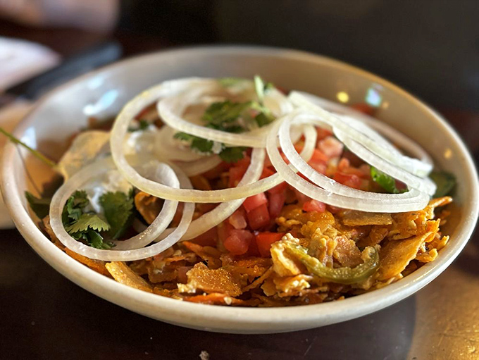 Not your abuela's chilaquiles! This zesty dish is a flavor-packed fiesta that'll wake up your taste buds.