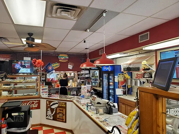 Where the magic happens! Ken's bustling counter area is command central for comfort food operations. Milkshake emergency? They've got you covered.
