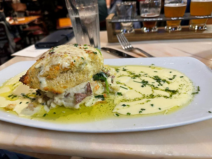 Crab Stuffed Halibut: A seafood turducken that would make Poseidon proud. It's like the ocean decided to throw a party on your plate.