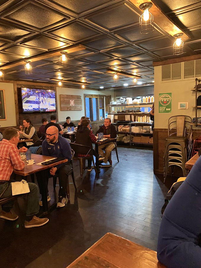 Where burger lovers unite! This lively dining room is filled with the happy sounds of people discovering their new favorite meal. Can you feel the burger buzz?