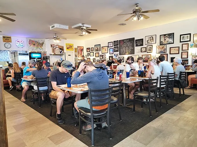 A full house of happy diners! The only thing louder than the chatter is the sound of satisfied munching.