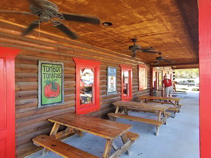 Outdoor seating that's as inviting as a front porch on a lazy Sunday. Pull up a bench and stay awhile, y'all!