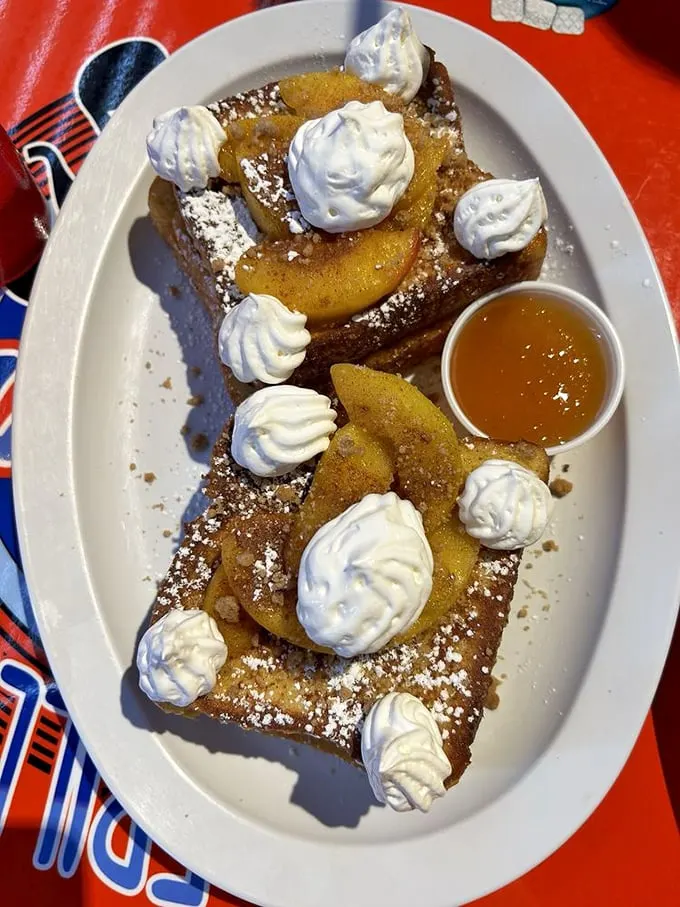 Peach Cobbler French Toast: Because sometimes breakfast needs to masquerade as dessert. It's the Clark Kent of morning meals – sweet, unassuming, and secretly super.