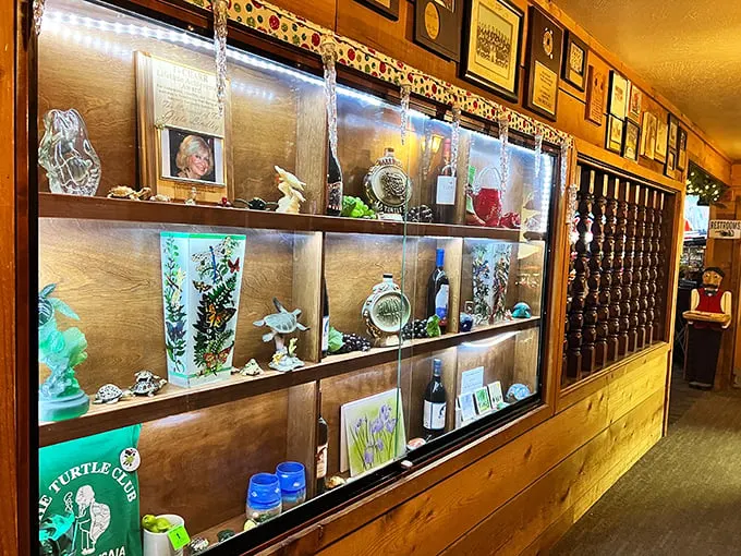 Part museum, part restaurant, all awesome! This wall display is like the Louvre of local memorabilia, with a side of prime rib.