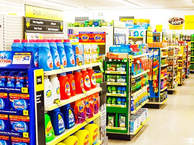 The cleaning product aisle – where the tools to battle household chaos stand in colorful formation, ready for duty at discount prices.