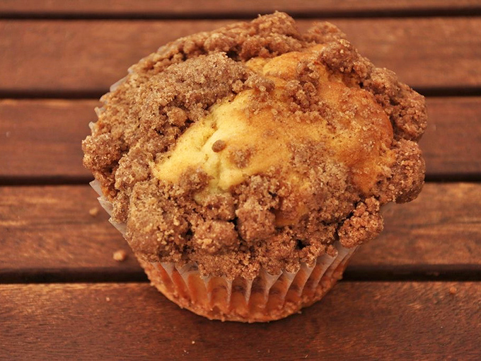 Muffin compares to this! This streusel-topped beauty is the Dolly Parton of baked goods – big, bold, and absolutely irresistible.